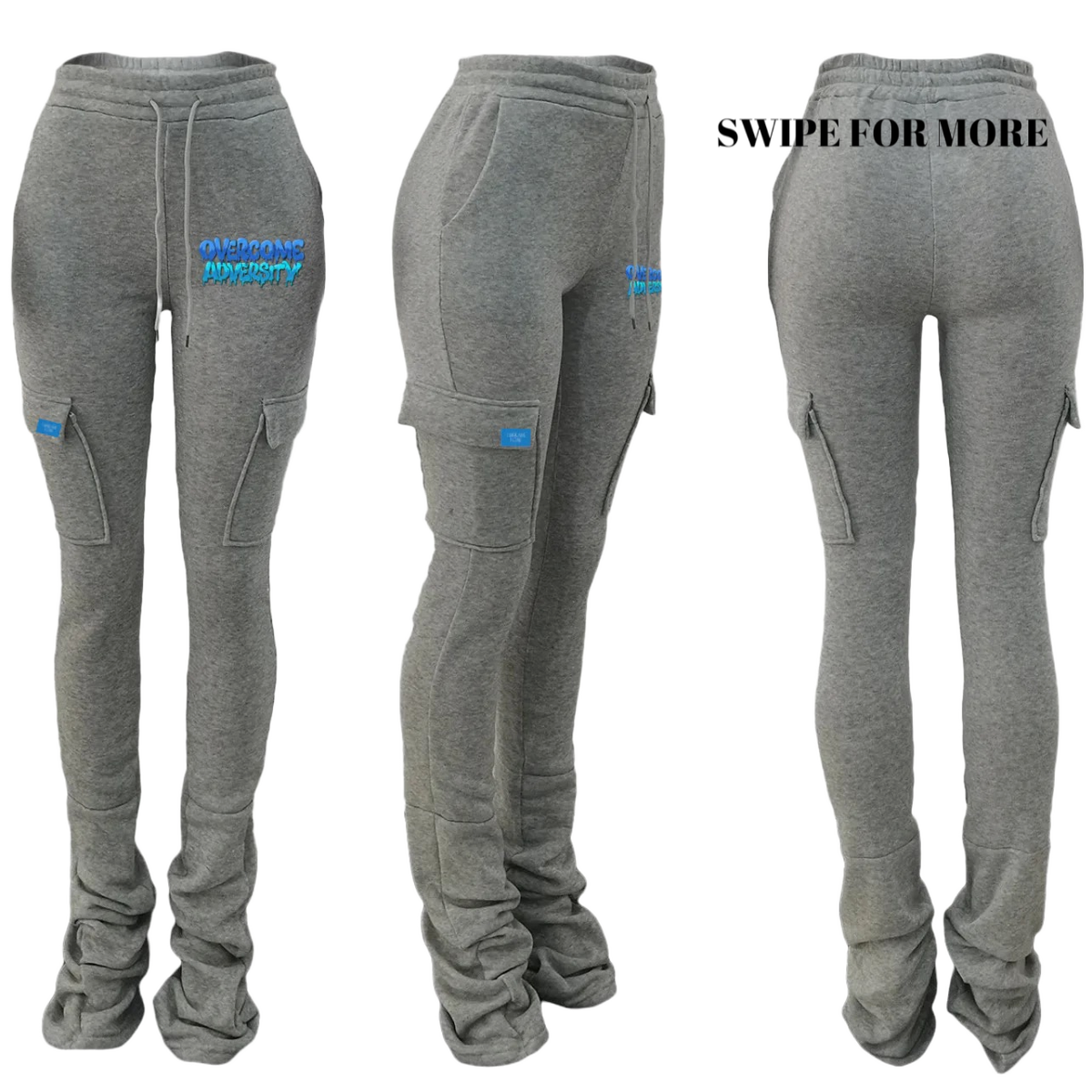 Embroidered Stacked Sweats (Gray) – I Dream, I Go.